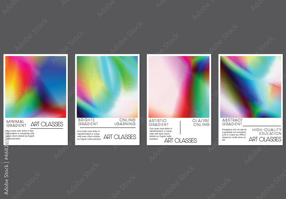 Flyer Layout with Bright Holographic Gradient Picture Stock Template ...