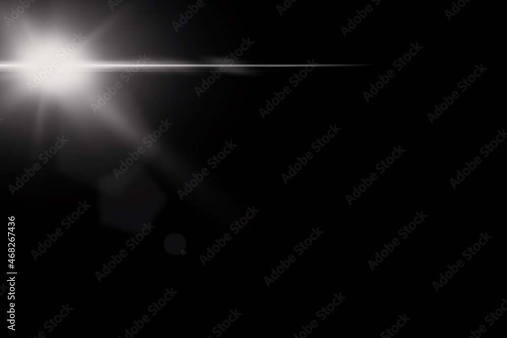Blurred sun rays texture on a black background. Light effect template ...