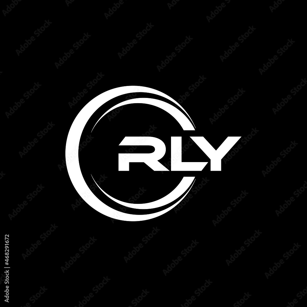RLY letter logo design with black background in illustrator, vector ...