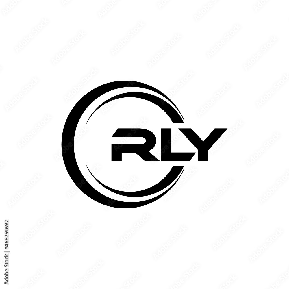 RLY letter logo design with white background in illustrator, vector ...