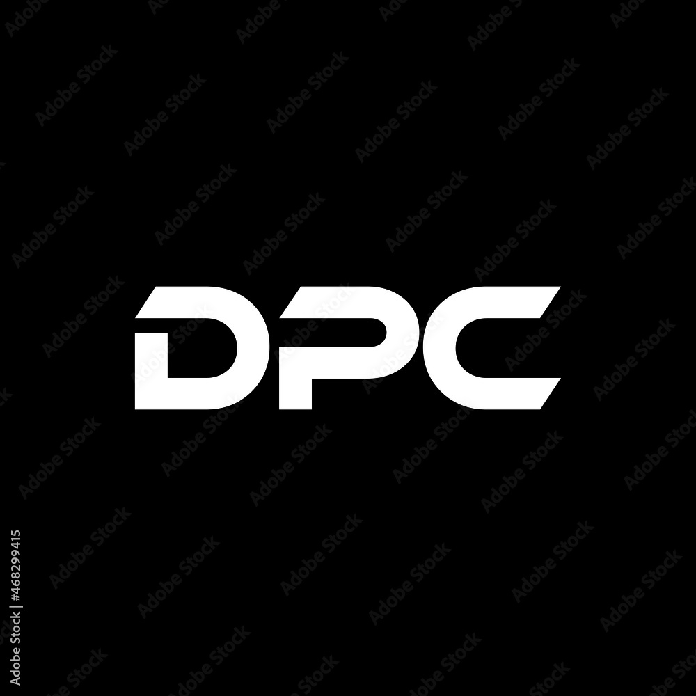 DPC letter logo design with black background in illustrator, vector ...