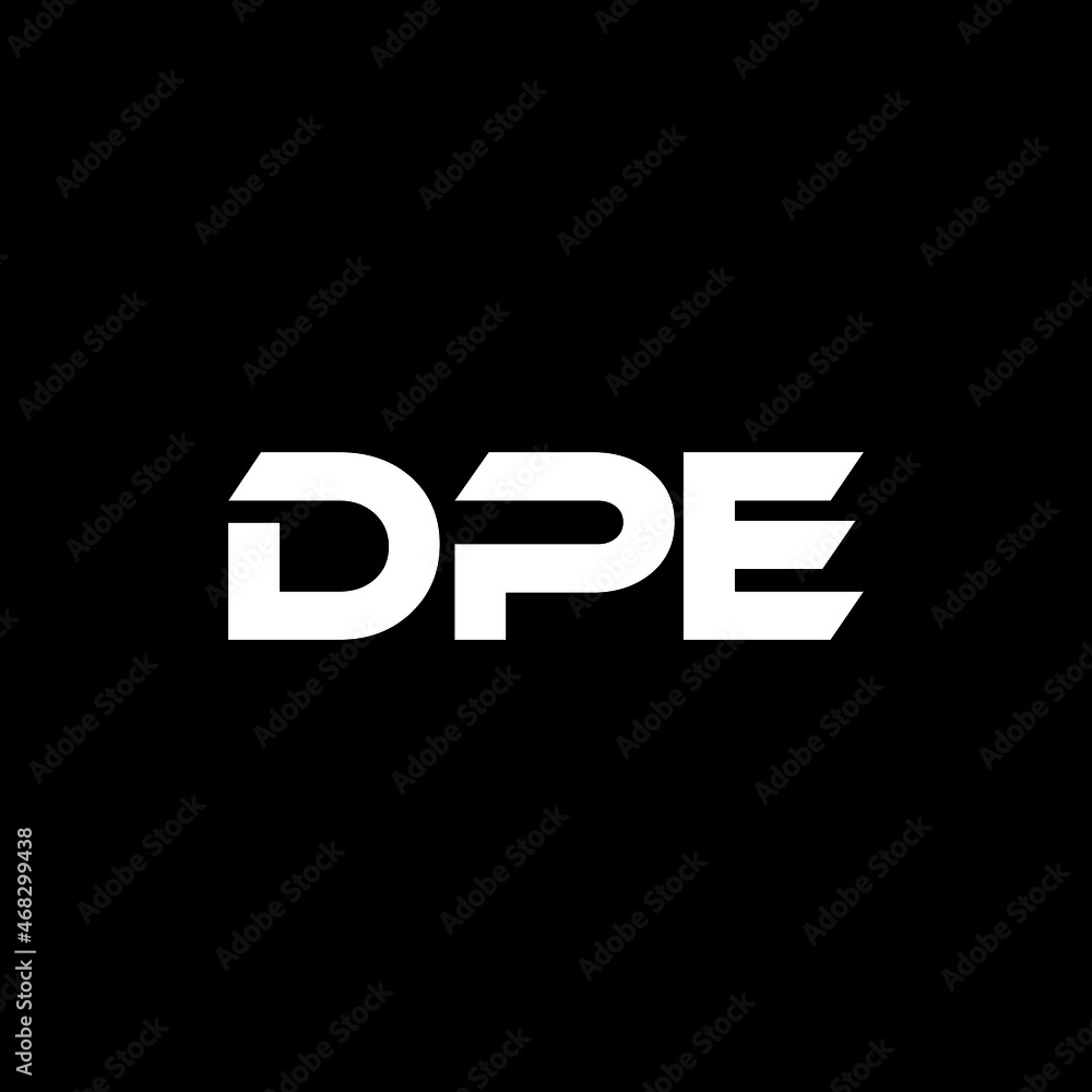 DPE letter logo design with black background in illustrator, vector ...