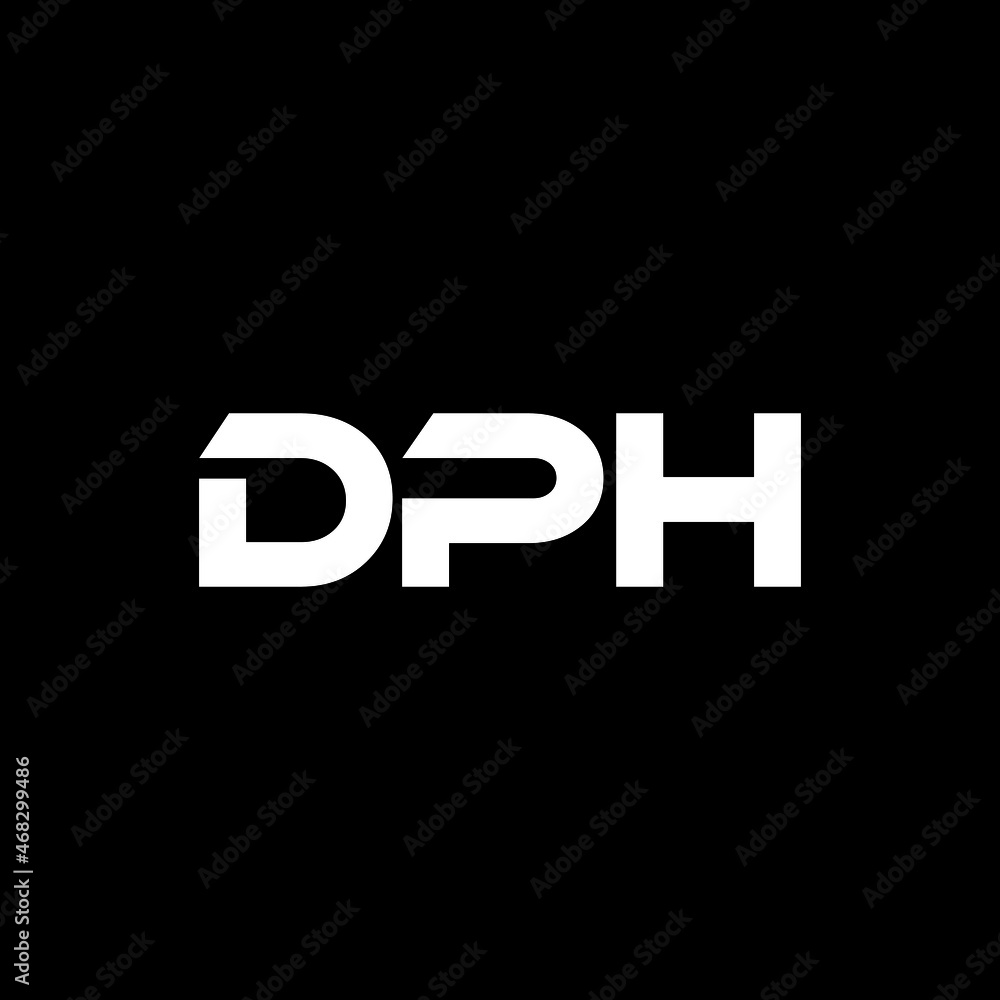 DPH letter logo design with black background in illustrator, vector ...