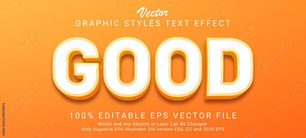 Good 3d text style effect Stock Vector | Adobe Stock