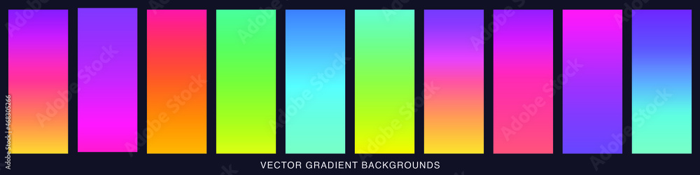 Collection of colorful smooth gradient background for graphic design ...
