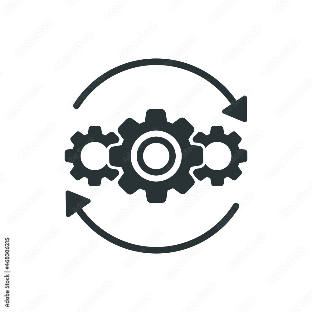 Operation process icon. Project asset implement, effective and ...