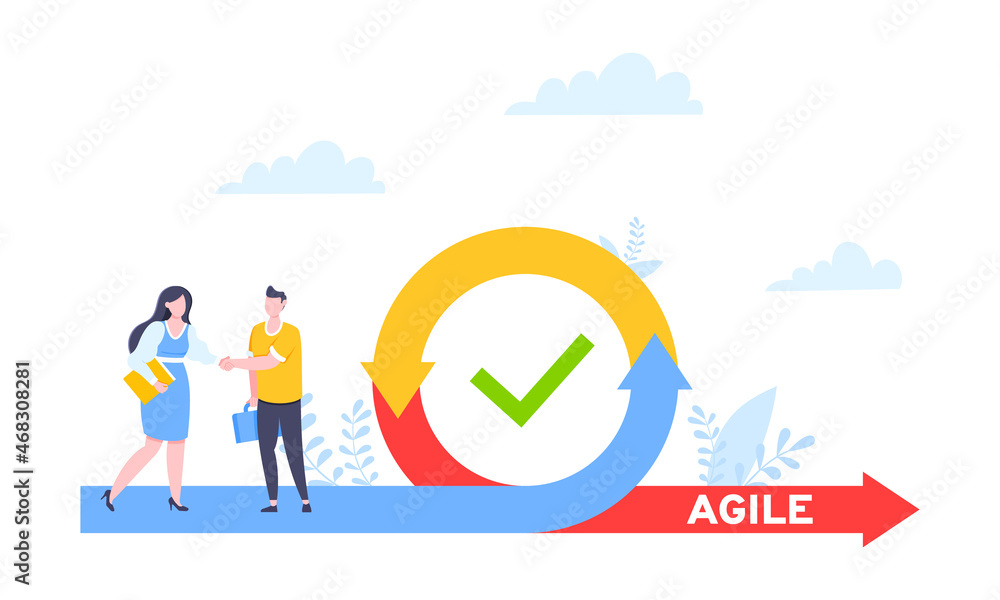 Agile development methodology business concept flat style design vector ...