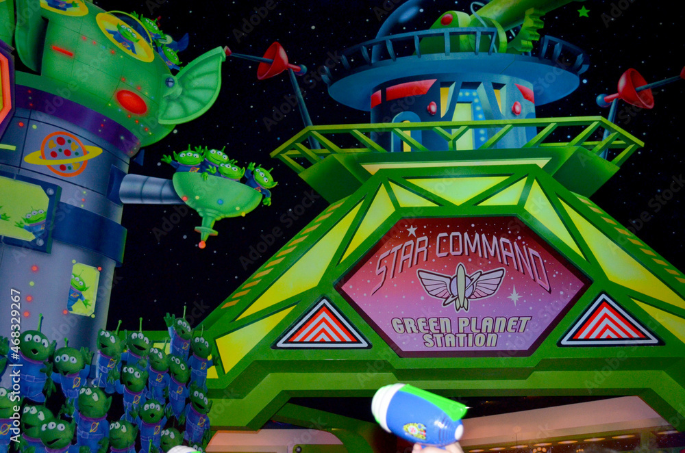 Disney's The Buzz light year lazer ride in Disney Paris. Stock Photo ...