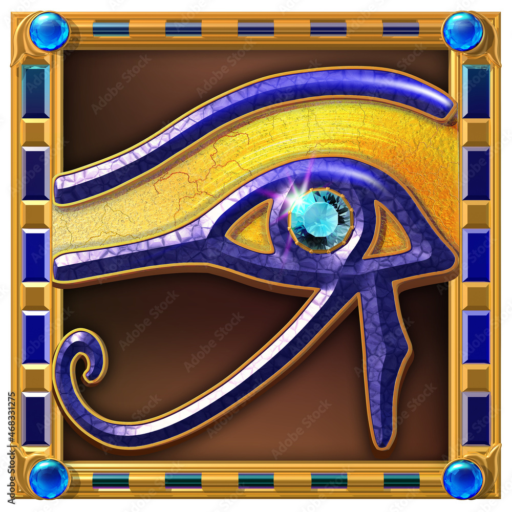 3D rendered illustration of the solar eye or the Eye of Ra ...