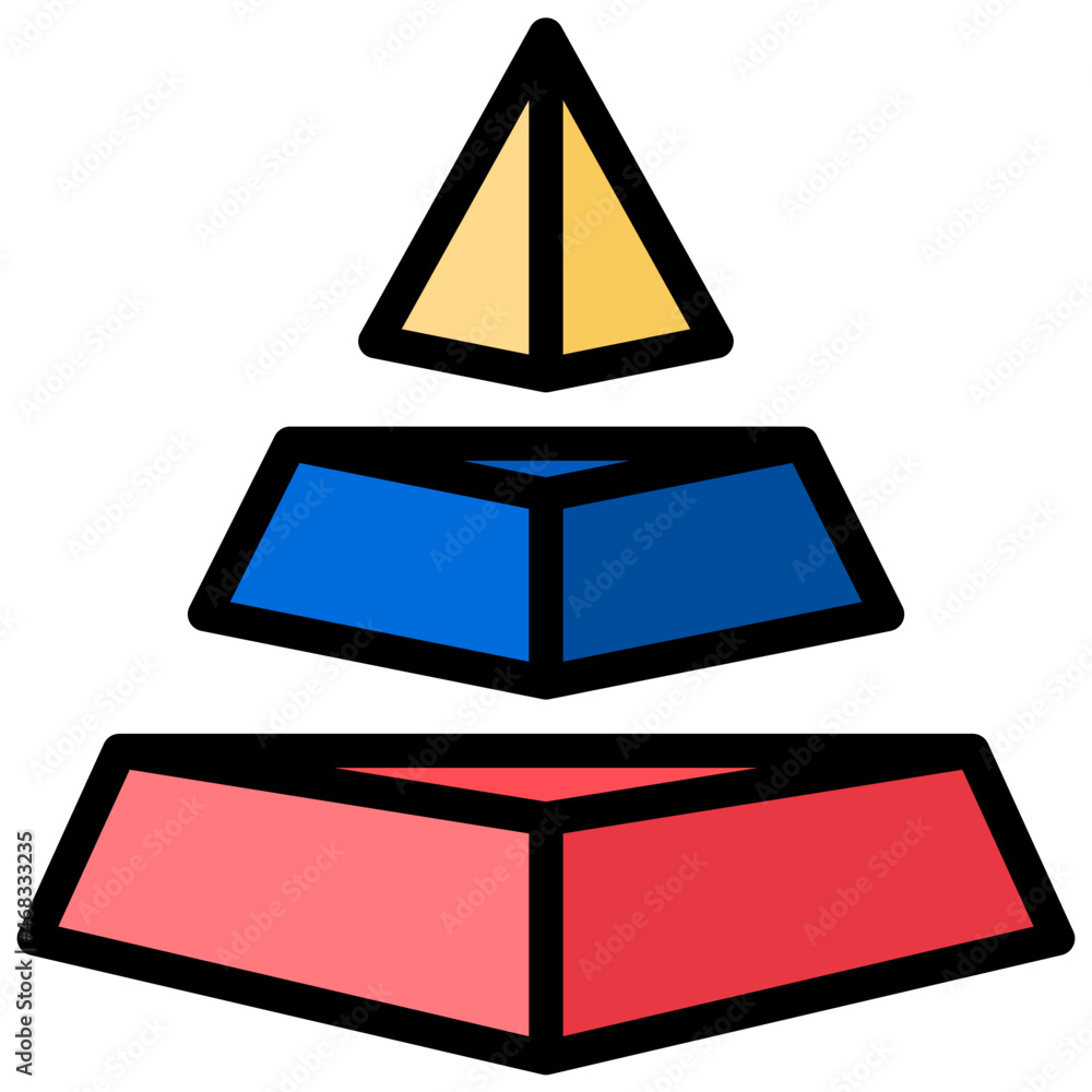 PYRAMID CHART Filled Outline Stock Vector | Adobe Stock