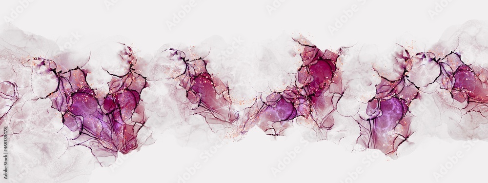 Alcohol ink background with gold texture, pink accent, abstract ...