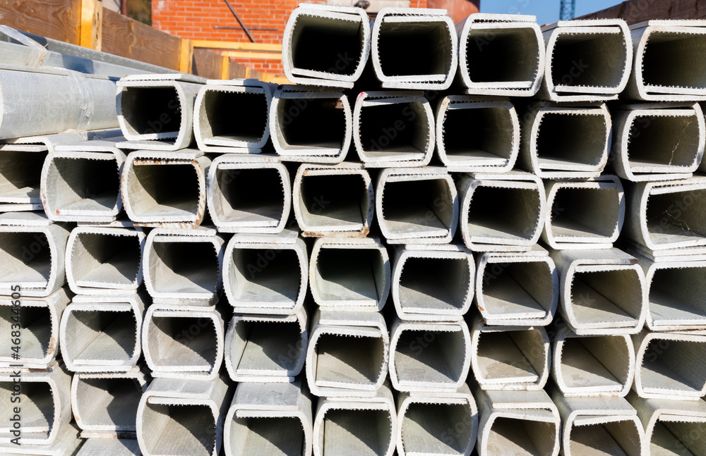 Building aluminum structures for installation work Stock Photo | Adobe ...