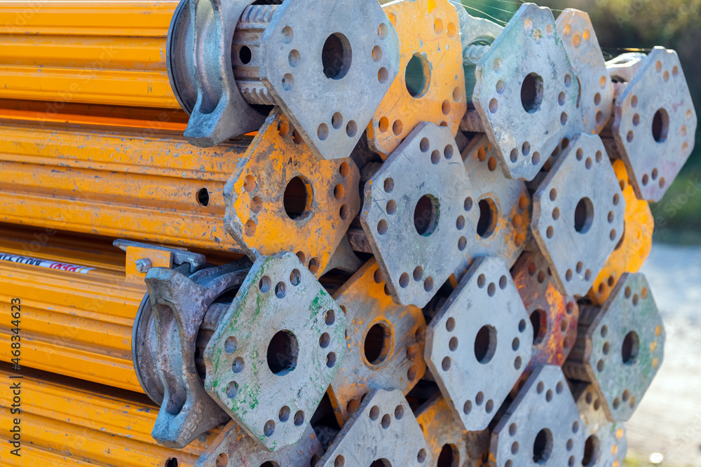 Building aluminum structures for installation work Stock Photo | Adobe ...