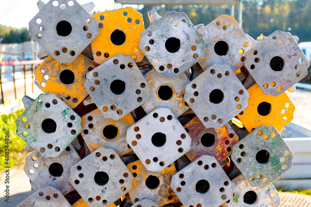 Building aluminum structures for installation work Stock Photo | Adobe ...