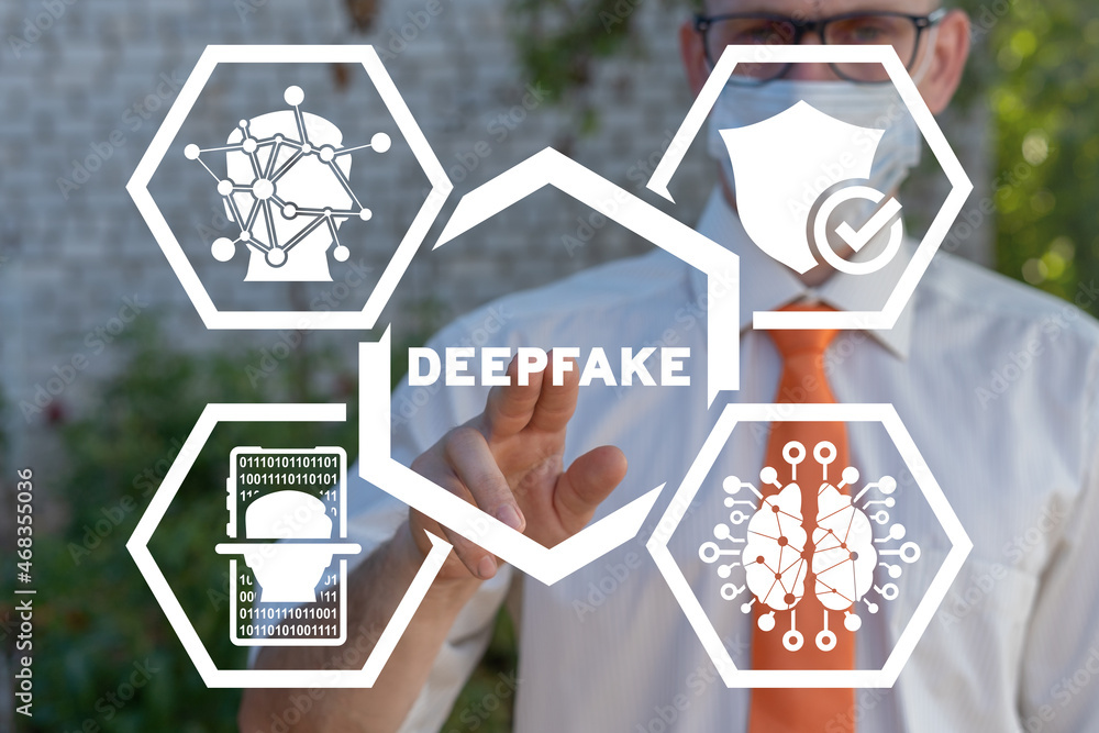 Concept of deepfake. Deep fake technology. Cyber face swap. Stock-bilde ... Concept of deepfake. Deep fake technology. Cyber face swap. Stock-bilde ...