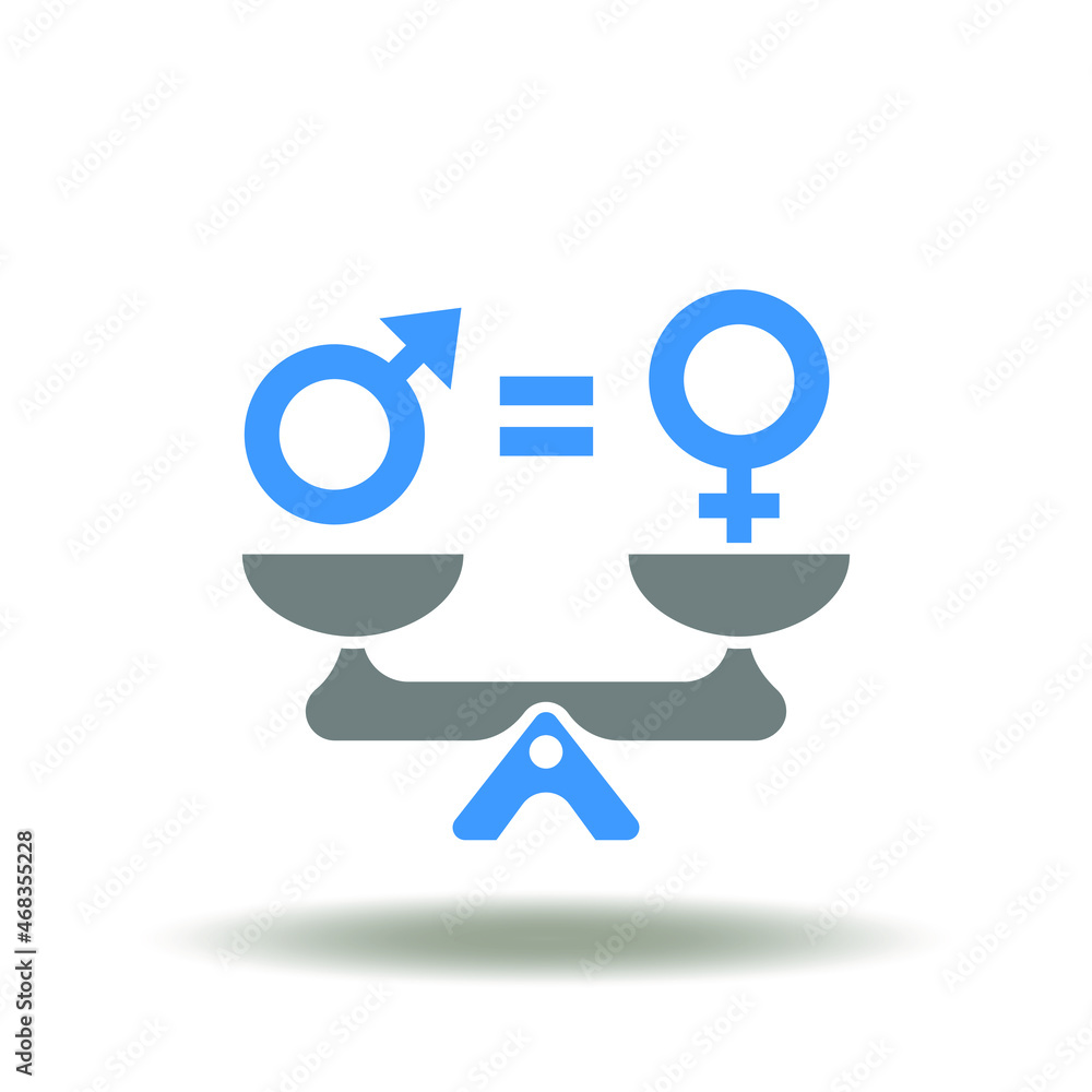 Vector illustration of scales balancing with male and female gender ...