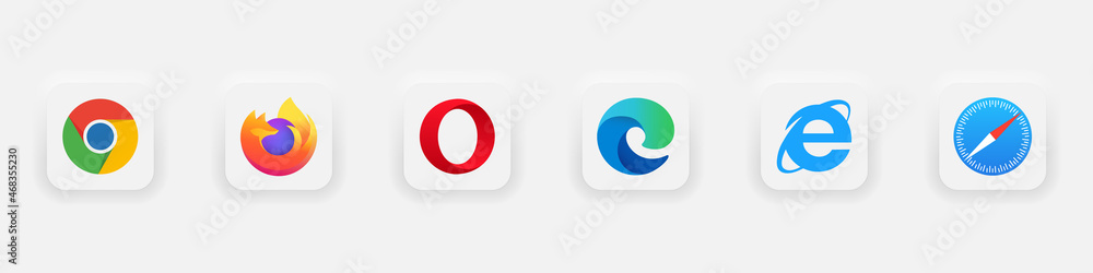 Mozilla Firefox, Microsoft Edge, Google Chrome, Opera, Safari, Internet ...
