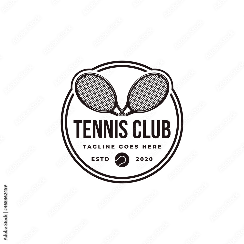 Vintage Tennis logo icon vector, tennis club, tournament, championship ...