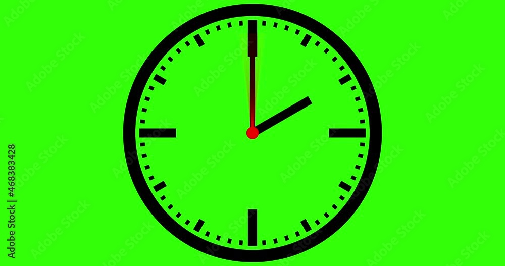 Wall Clock animation with seamless loop. Animated train station clock ...