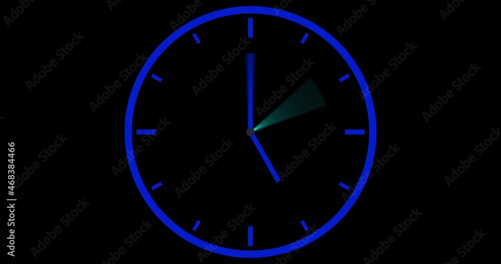 Alarm Clock animation. Seamless motion animated footage, black ...