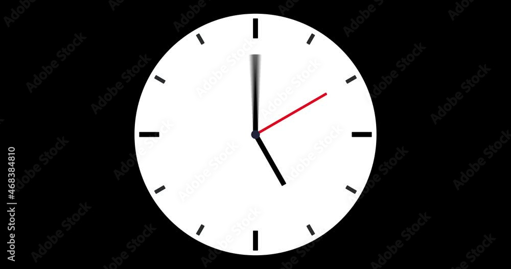 Wall Clock animation with seamless loop. Animated train station clock ...