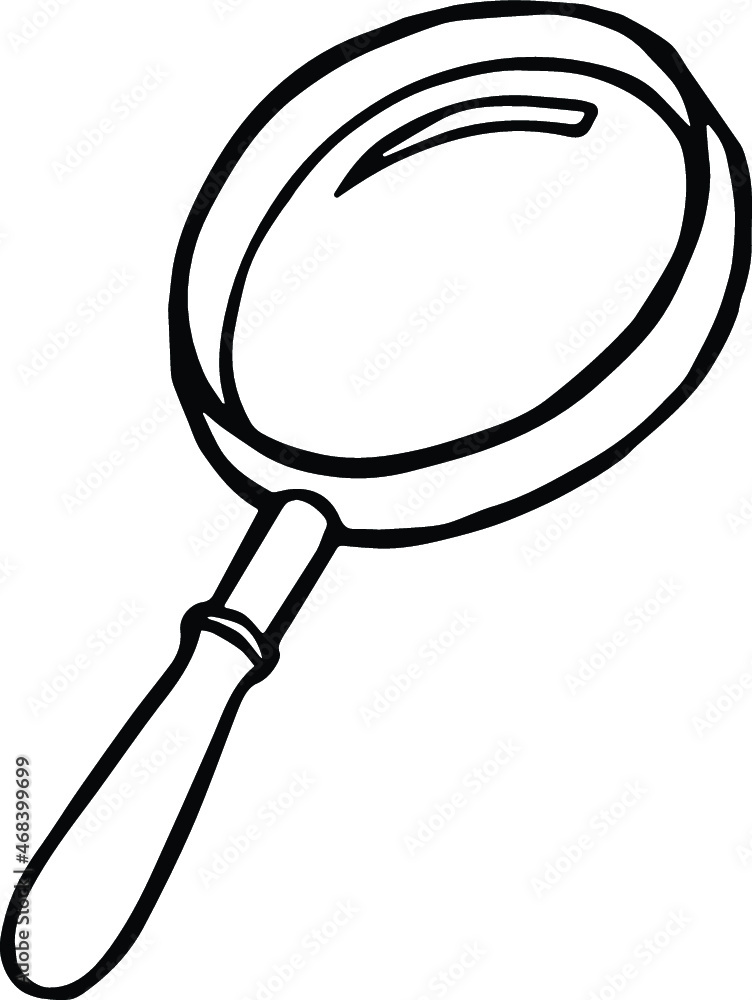 Magnifying Glass Outline Clipart Set Stock Vector | Adobe Stock