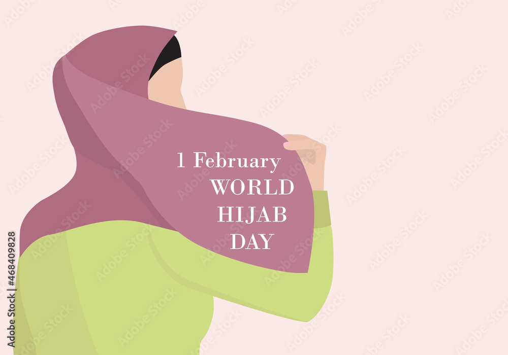 Vector illustration for design of World Hijab Day poster banner Stock ...