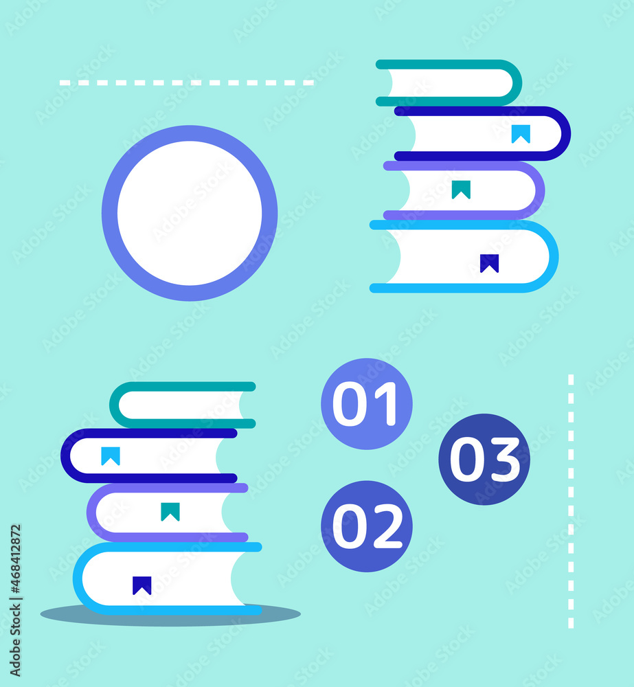 University education blue infographic chart design element set ...