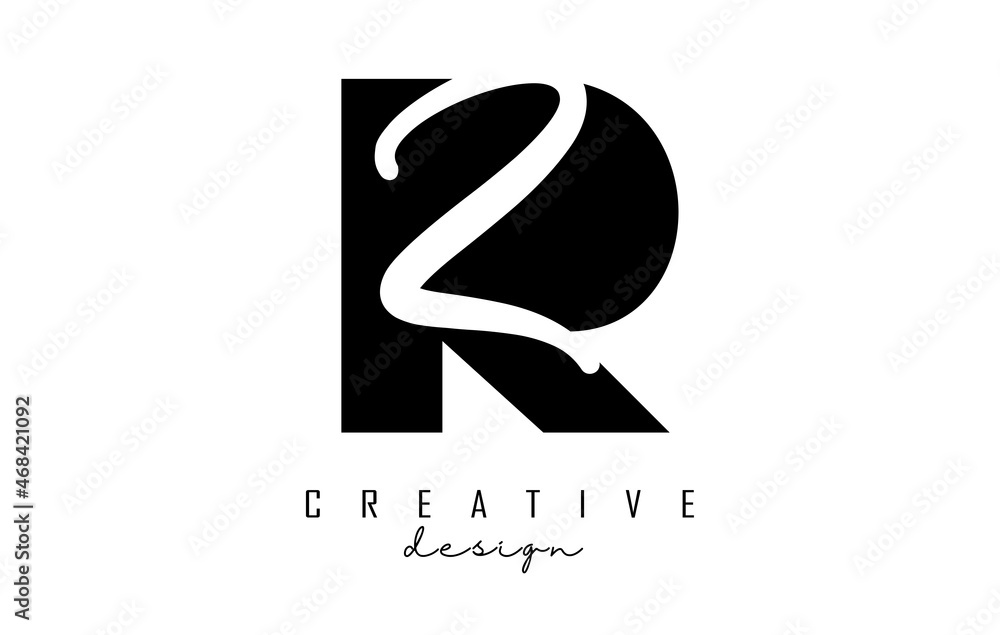 Letters RZ Logo with a minimalist design. Letters R and Z with ...