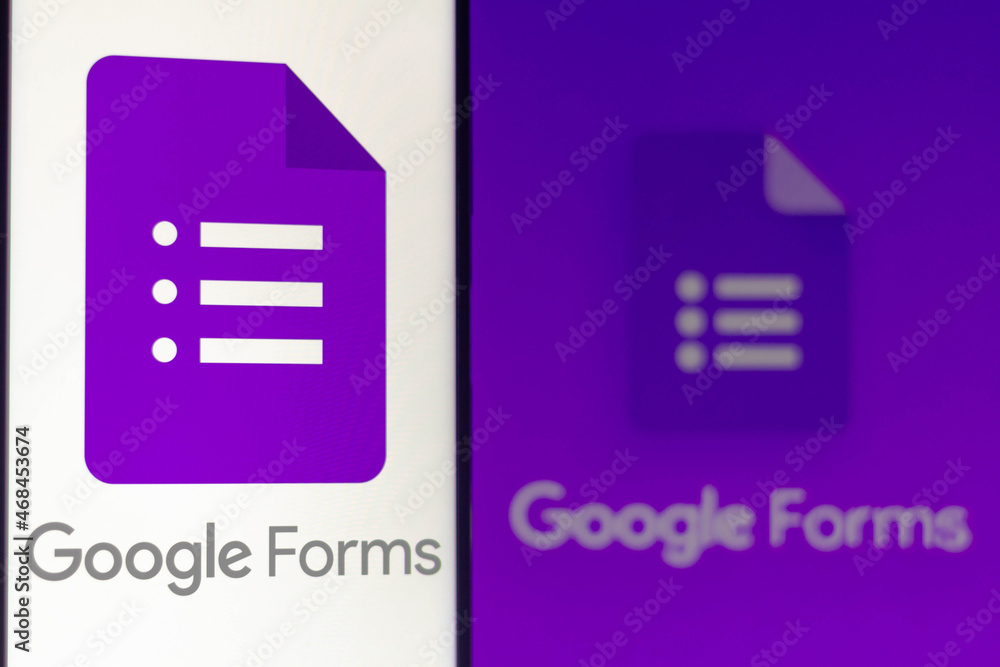 October 31, 2021, Brazil. In this photo illustration the Google Forms ...