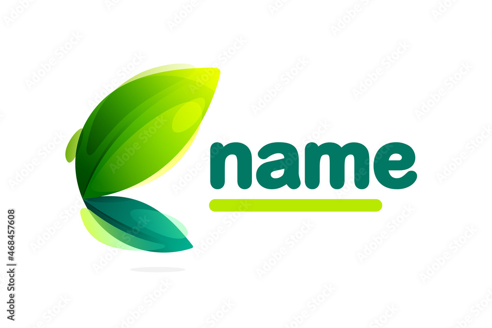 Eco-friendly green leaves logo. Foliage inside circle icon for your ...
