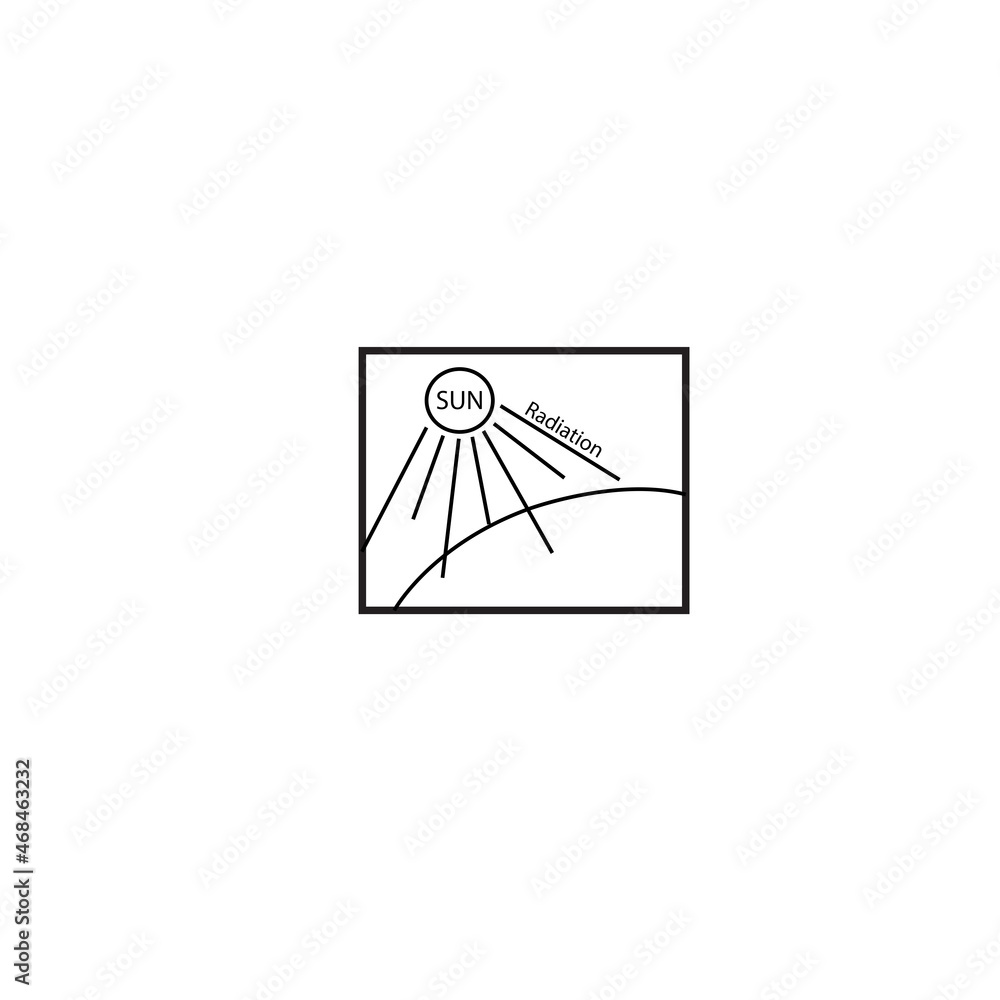 Radiation rays icon isolated on white background. Trendy radiation rays ...
