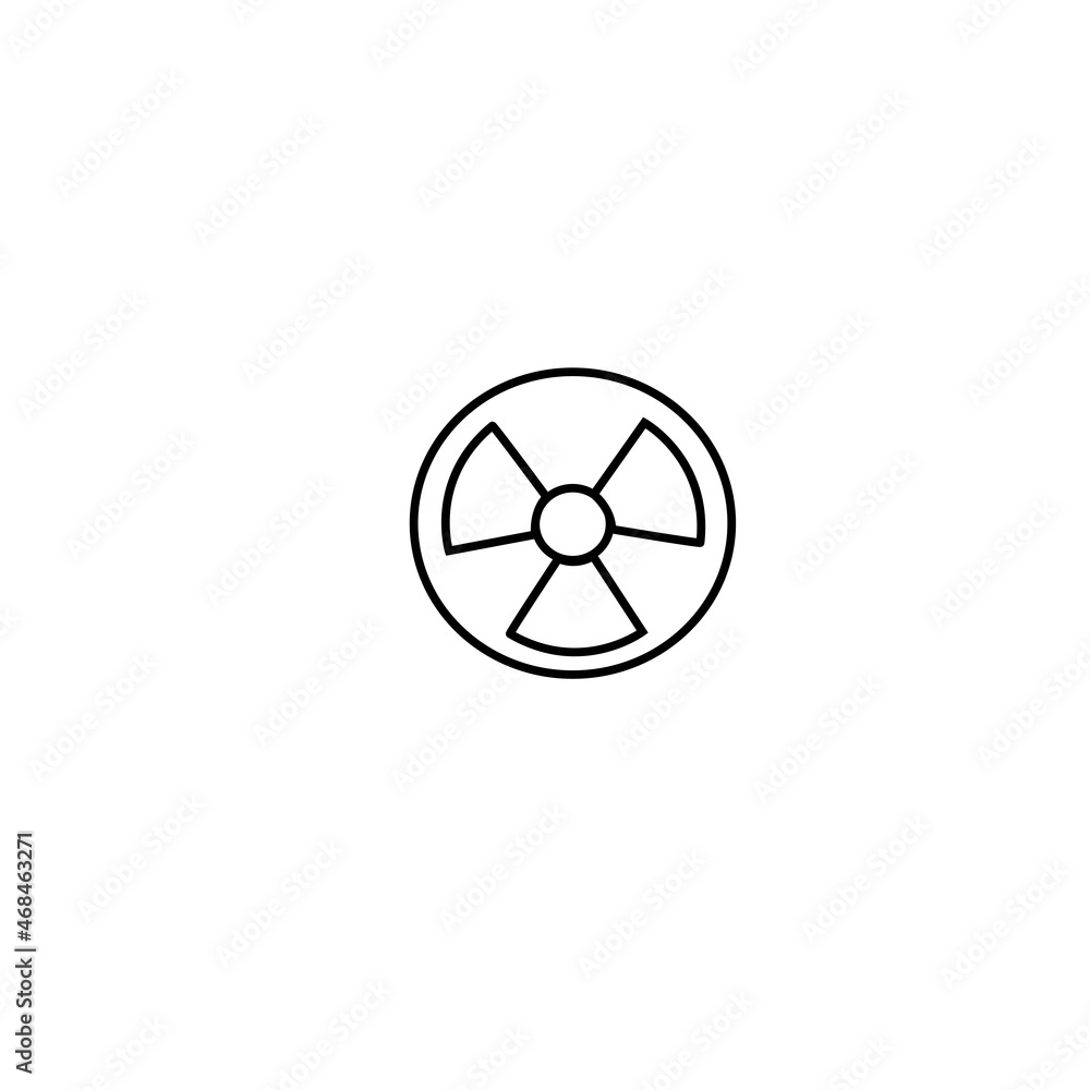 Radiation sign isolated on white background. Trendy radiation sign icon ...