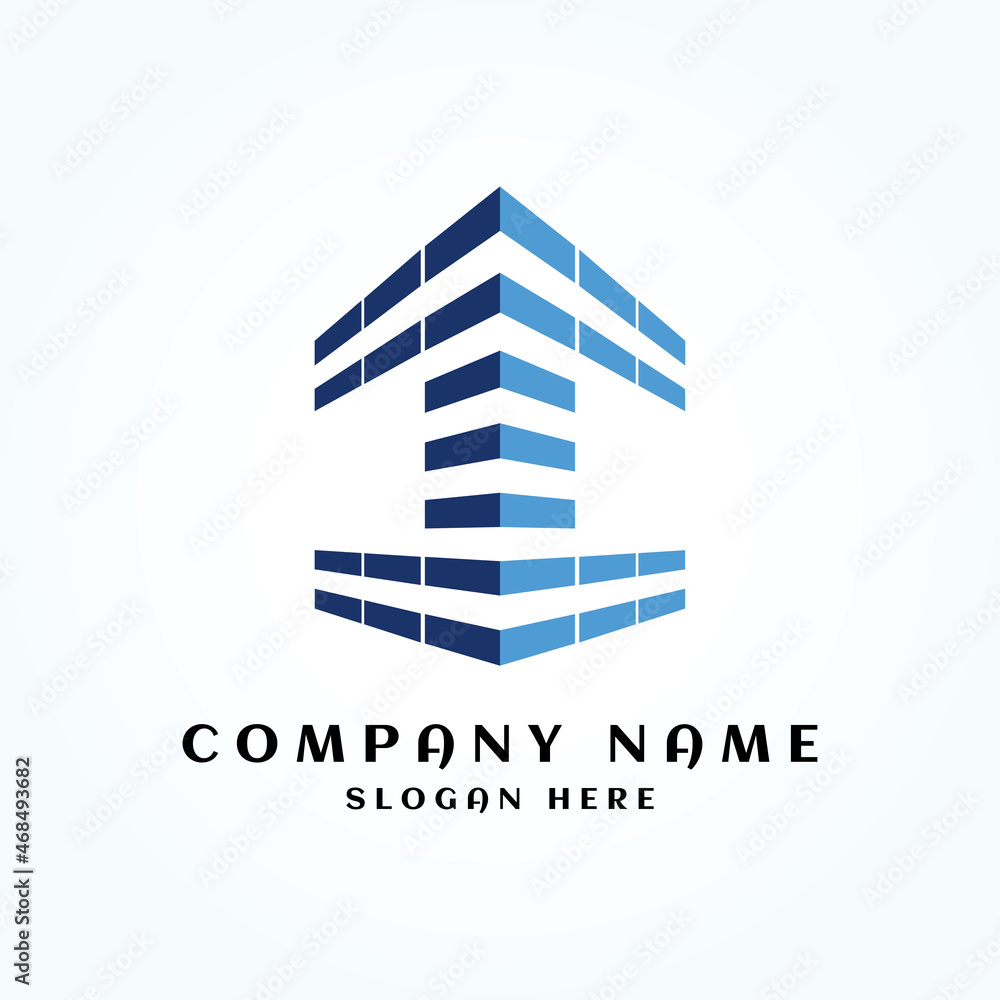 Square shape 3d logo. Modern house symbol Stock Vector | Adobe Stock