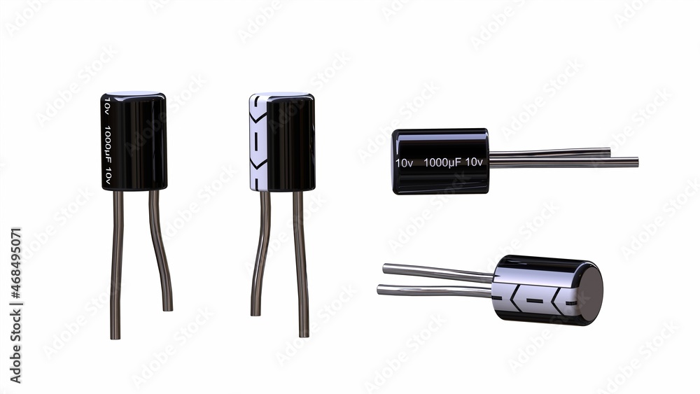 capacitor electronic component isolated on white background in ...