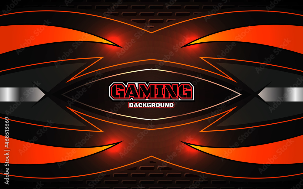Abstract light futuristic orange and black gaming background with ...