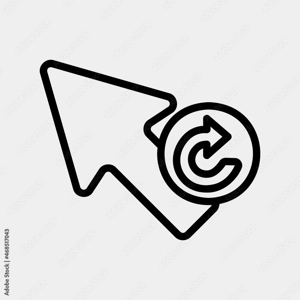 Vetor de Rotate cursor icon vector illustration in line style, use for ...
