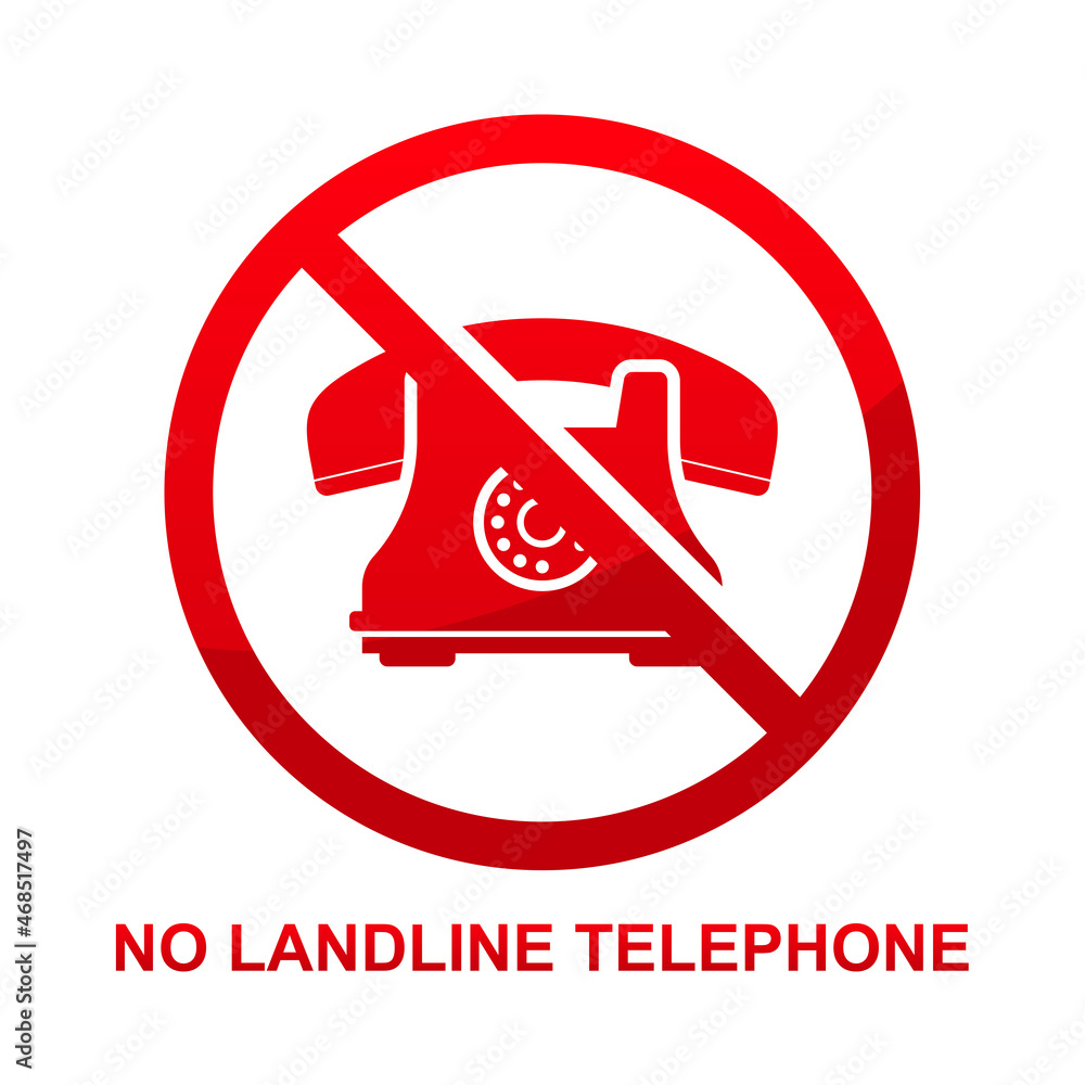 No landline telephone sign isolated on white background vector ...