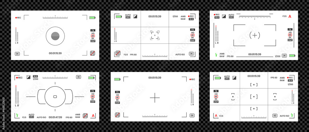 Camera viewfinder video or photo frame recorder flat style design ...