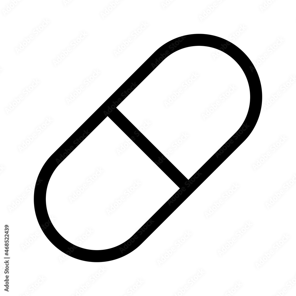 Medicinal capsule icon outline. Medicine. A dosage form consisting of a ...