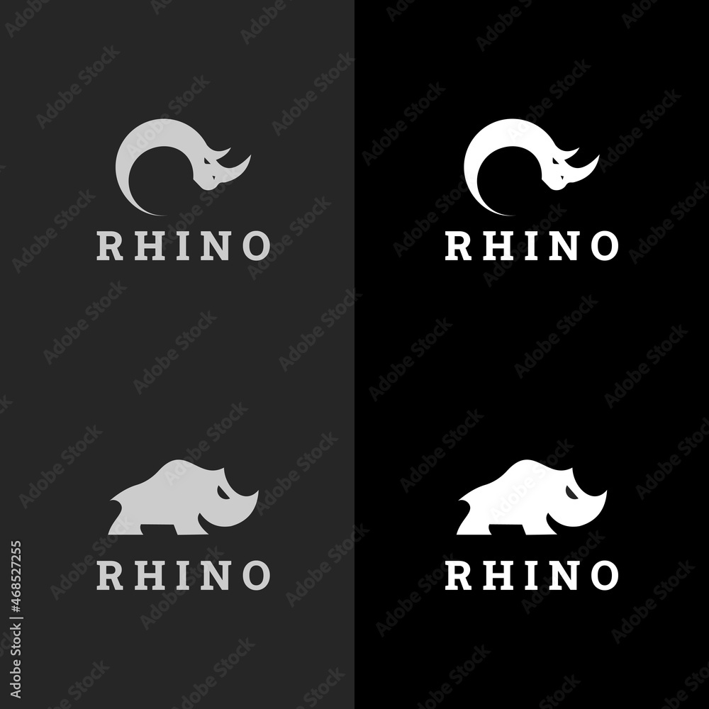 rhino logo icon vector. suitable for company logo, print, digital, icon ...