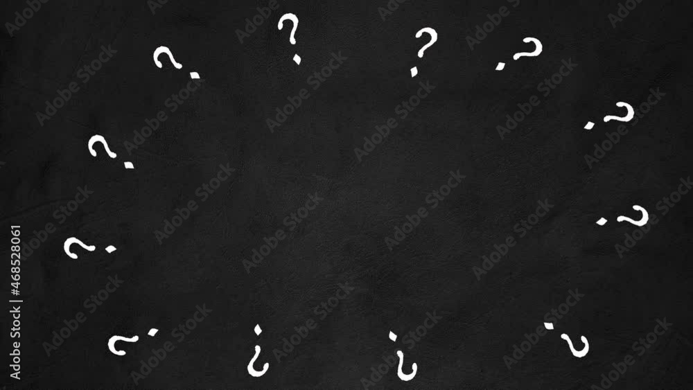 Question mark Opener Animation on Chalkboard Background With Copy Space ...