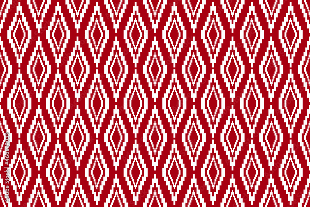 Very beautiful folklore Thai pattern on red background.red and white ...