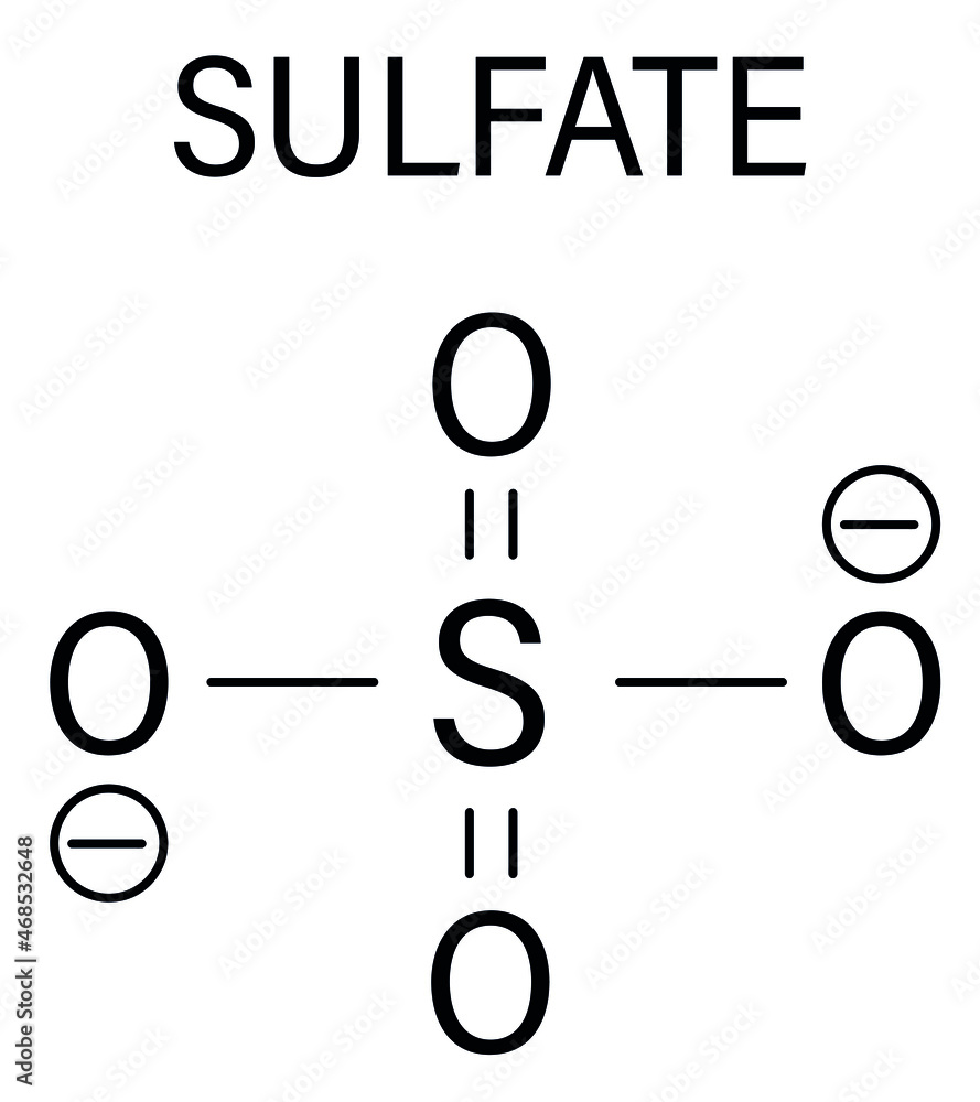 Skeletal formula of Sulfate anion, chemical structure. Stock Vector ...