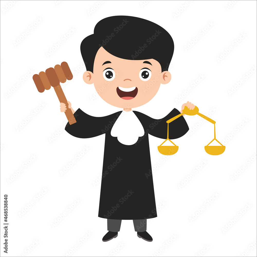 Cartoon Drawing Of A Judge Stock Vector | Adobe Stock