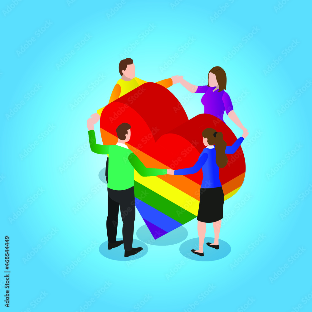 LGBT rights 3d isometric vector illustration concept for banner ...