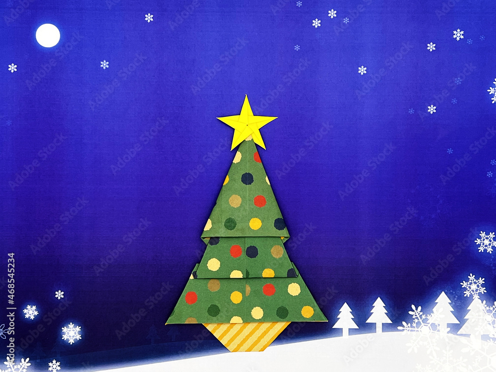 Christmas tree made from traditional Japanese culture origami Stock ...