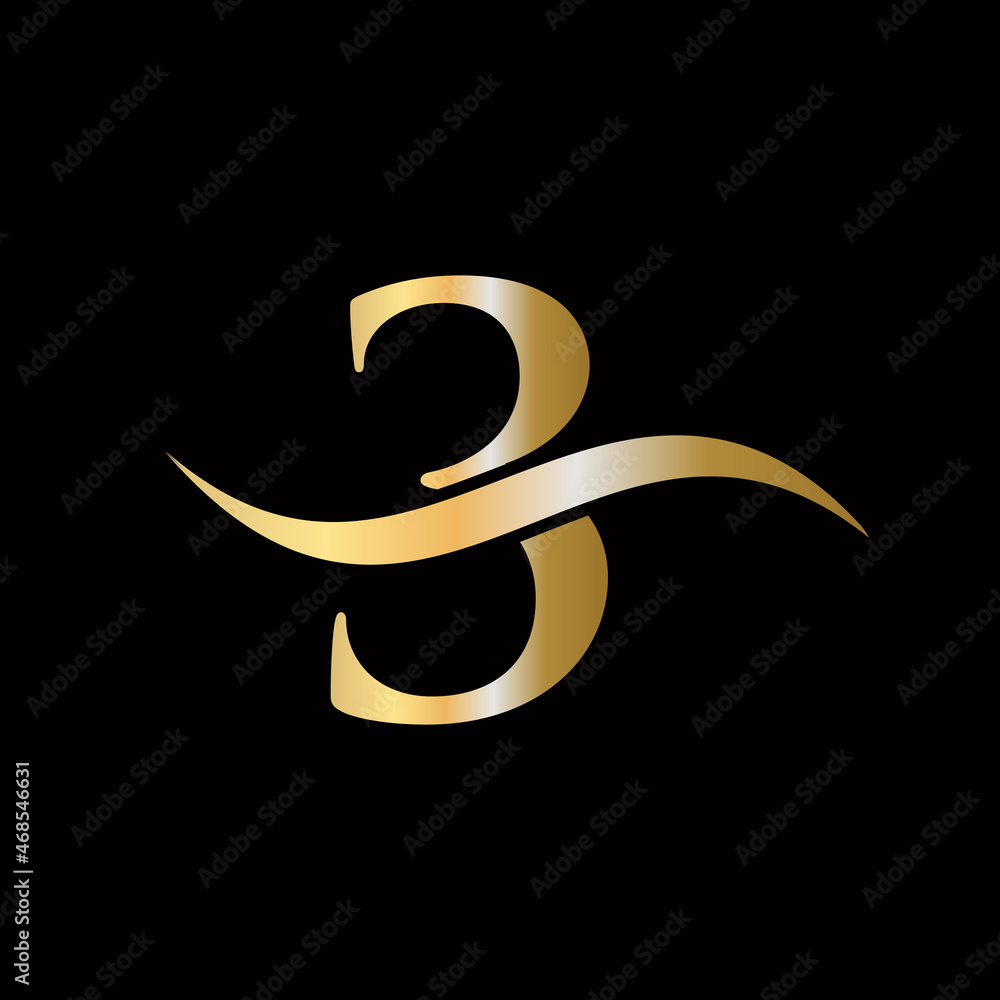 Initial Abstract 3 Logo Sign Vector Template. Letter 3 Logo Design ...