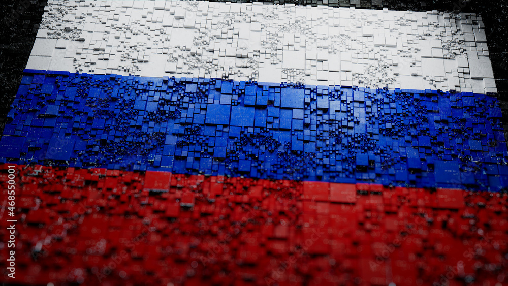 Russian Flag Tech Background Stock Illustration | Adobe Stock