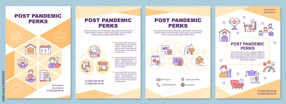 Post pandemic perks brochure template. Employees benefits. Flyer ...